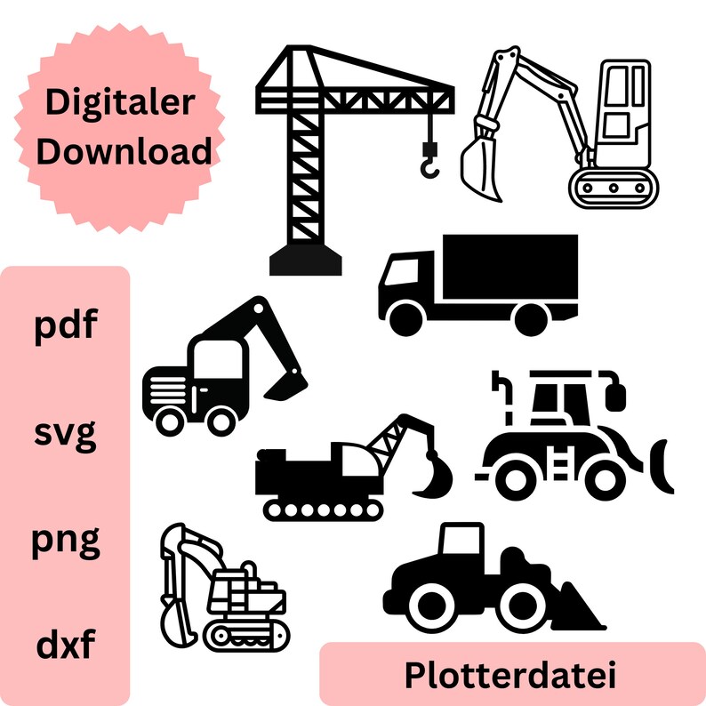Plotter File Excavator & Construction Site Digital Download - Etsy