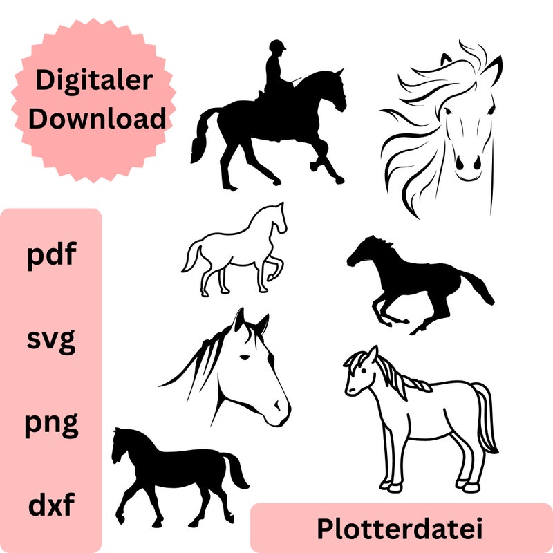 Plotterdatei pferd - Etsy.de