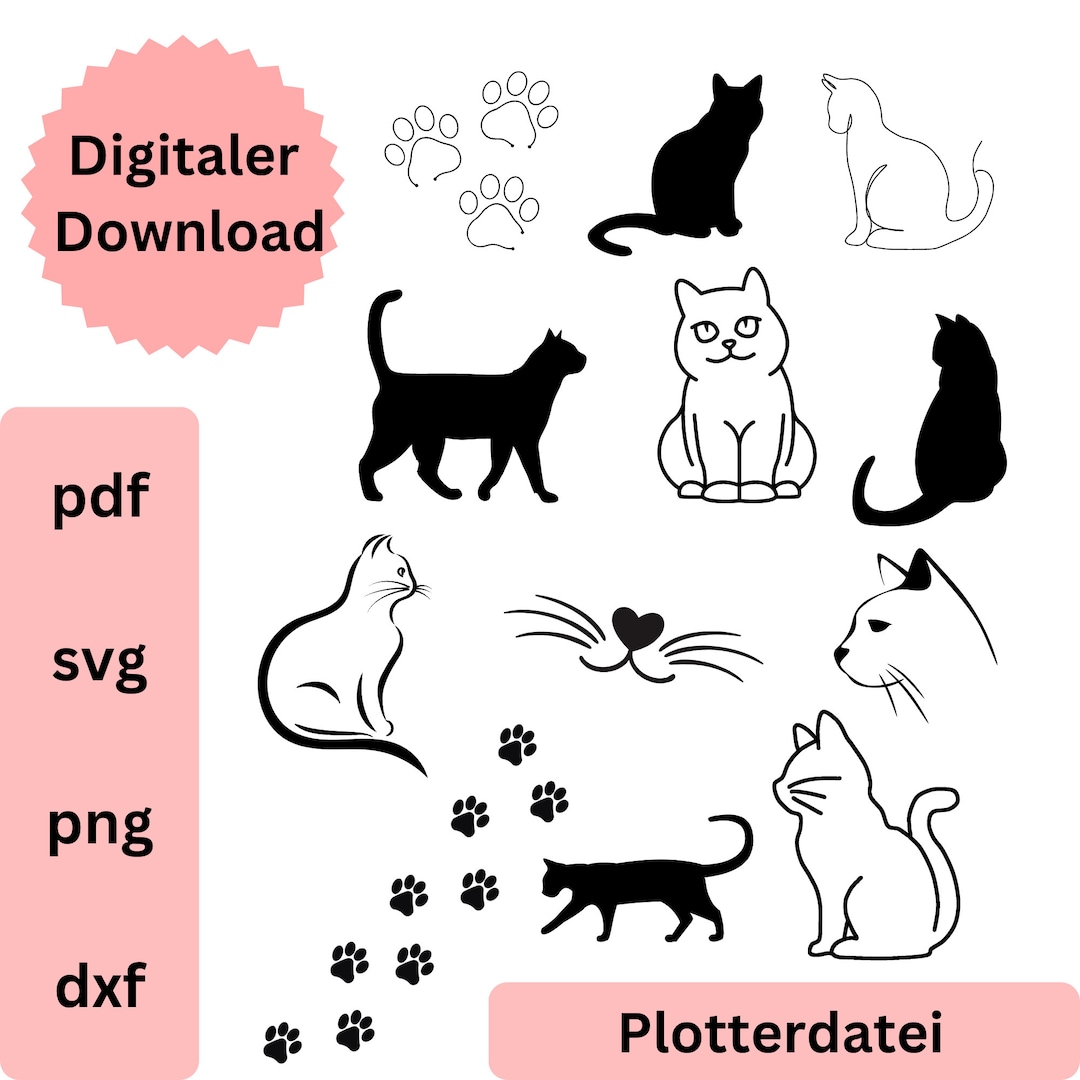 Plotter File Cats Digital Download - Etsy