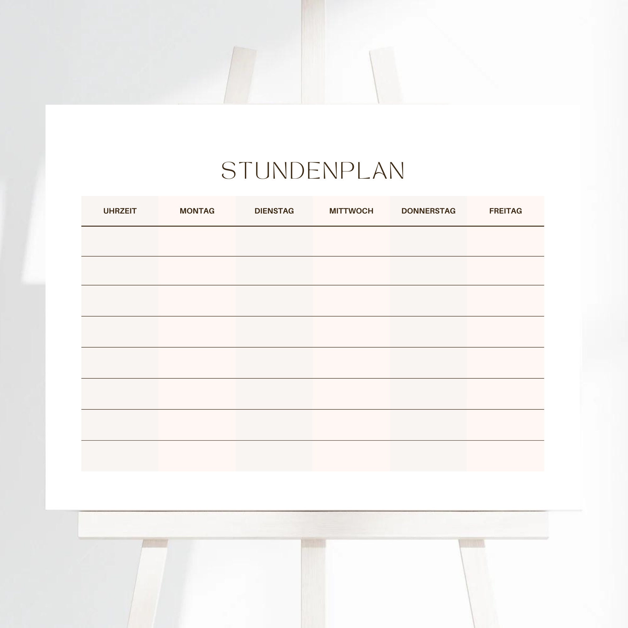 Timetable Blank Template to Print Out Yourself - Etsy