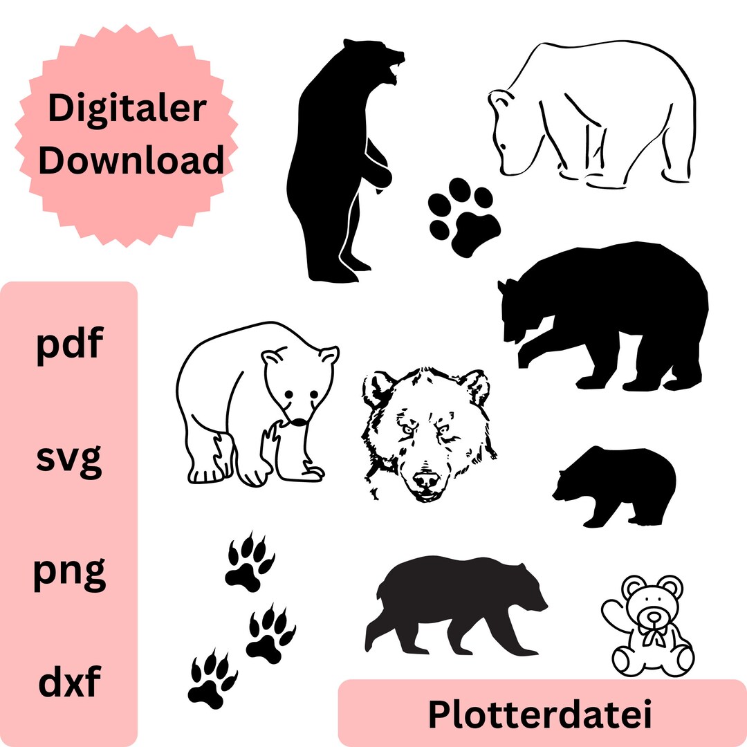 Plotter File Bears Digital Download - Etsy