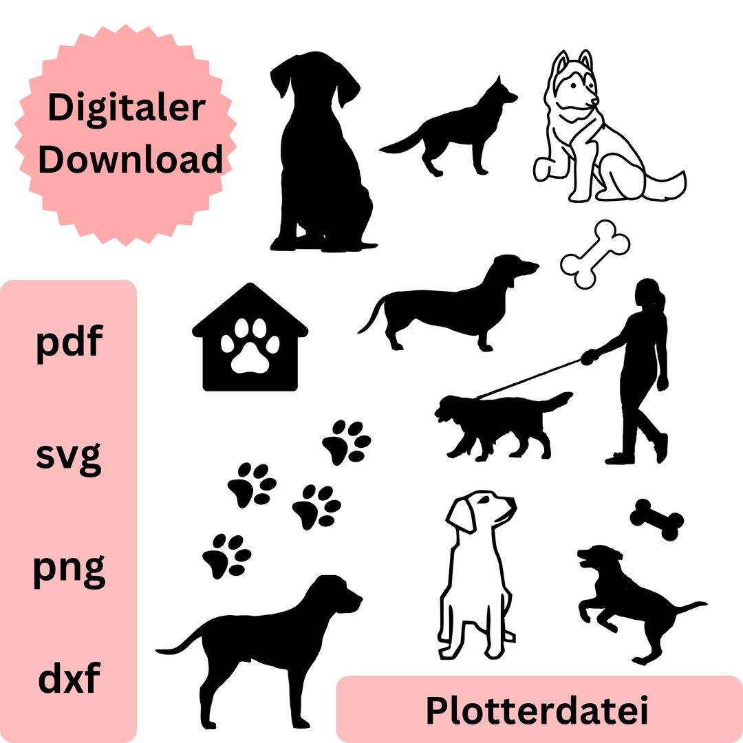 Plotter File Dogs Digital Download - Etsy