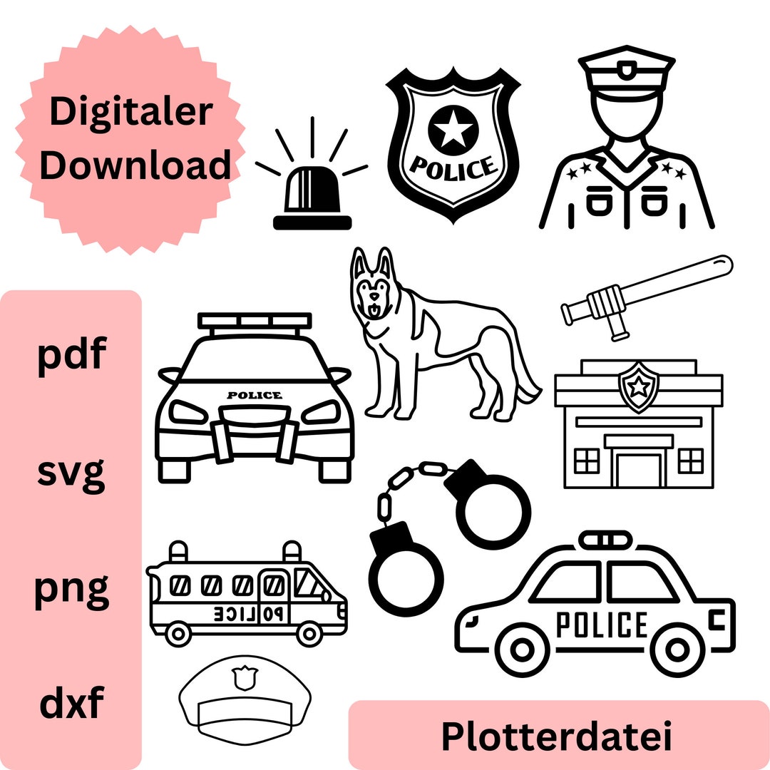 Plotterdatei Polizei Digitaler Download - Etsy.de