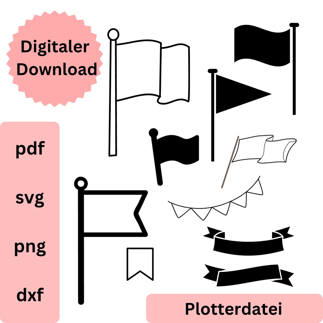Plotter File Flags & Banners Digital Download - Etsy