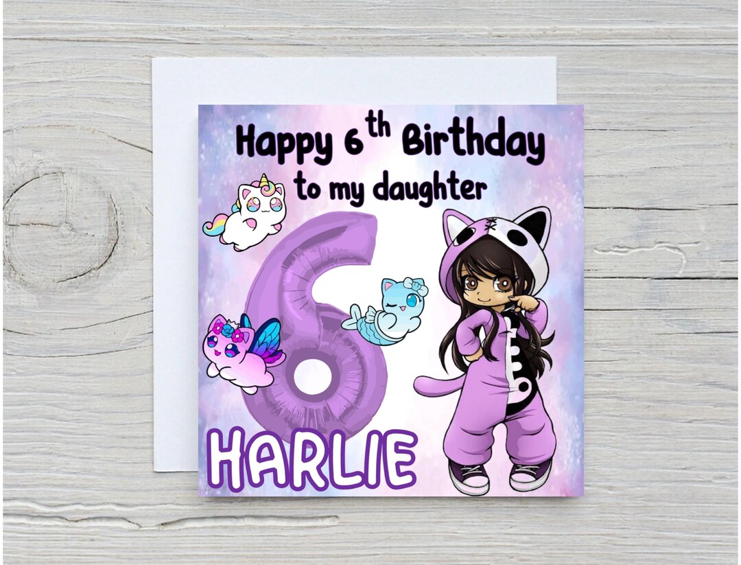 Aphmau Birthday Card, Meemeow Birthday Card, Aphmau Daughter Card ...