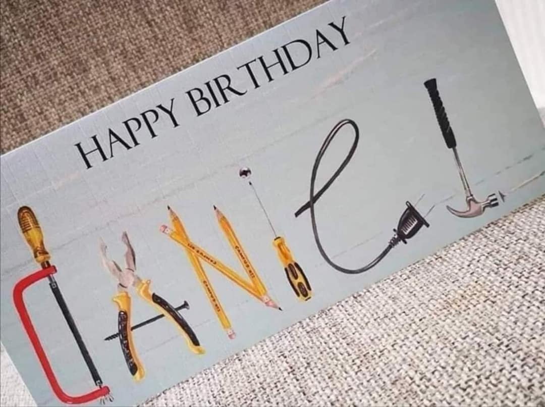 Personalised Tool Birthday Card, Tools Card for Him, DIY Birthday Card ...
