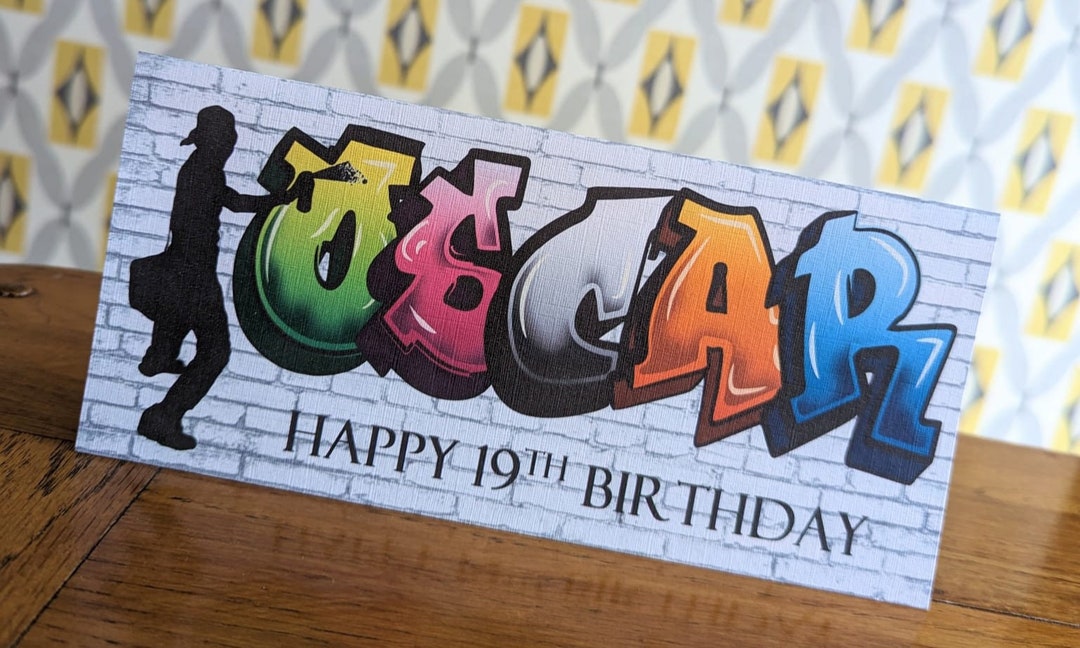 Personalised Graffiti Wall Birthday Card, Graffiti Artist, Grafitti ...
