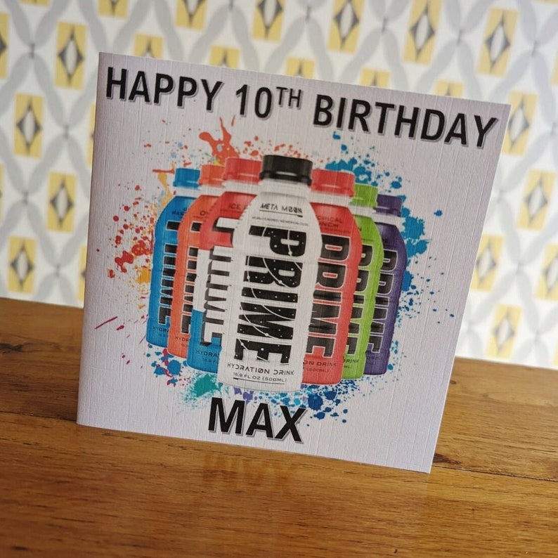Personalised Prime Birthday Card Prime Hydration Birthday - Etsy