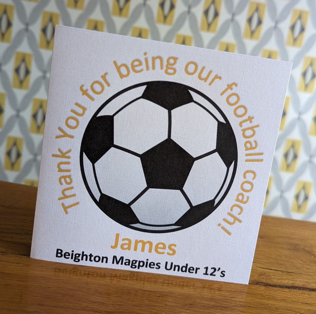 Personalised Football Coach Manager Thank You Card - Etsy