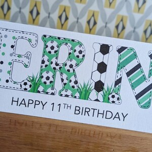 Personalised Football Birthday Card, Boys Football Birthday Card, Girls ...