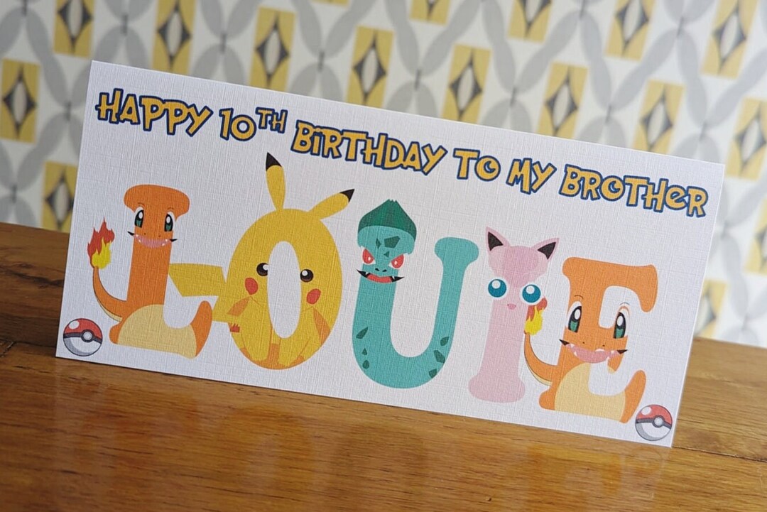 Personalised Pokemon Pikachu Charmander Bulbasaur Jigglypuff Birthday ...