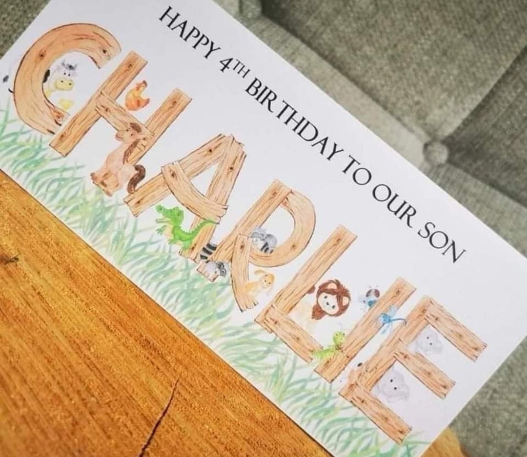 Personalised Animal Birthday Card, Zoo Birthday Card, Safari Birthday ...