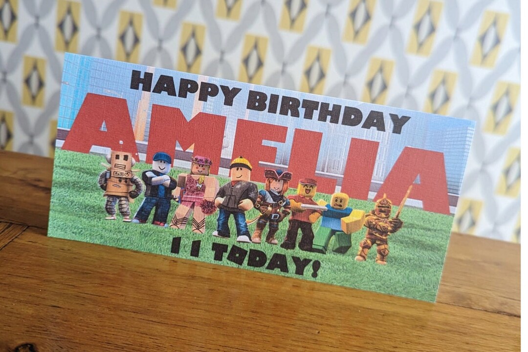 Personalised Roblox Birthday Card - Etsy