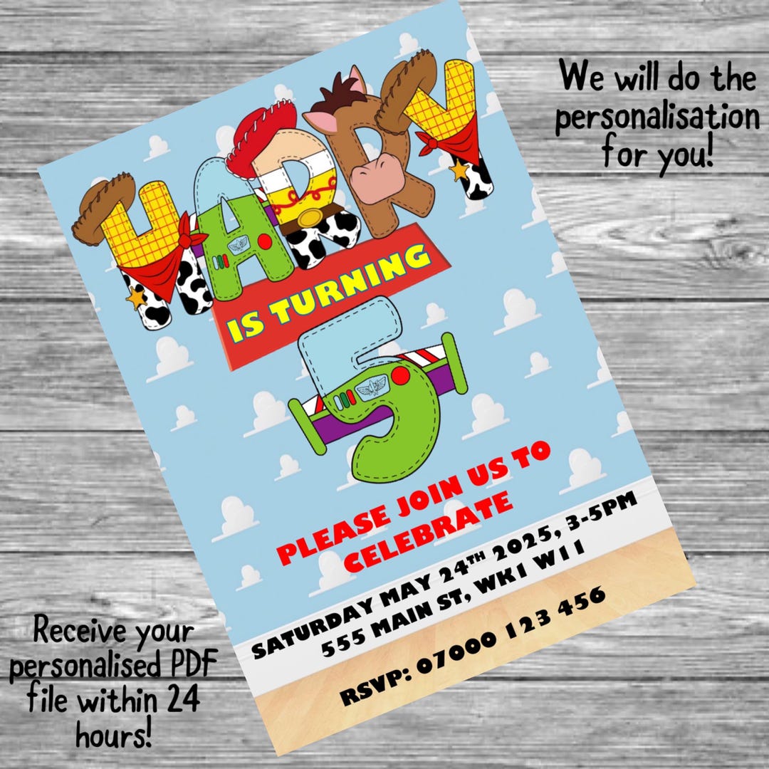 Toy Story Party Invitation, Toy Story Birthday Invite, Toy Story Theme ...