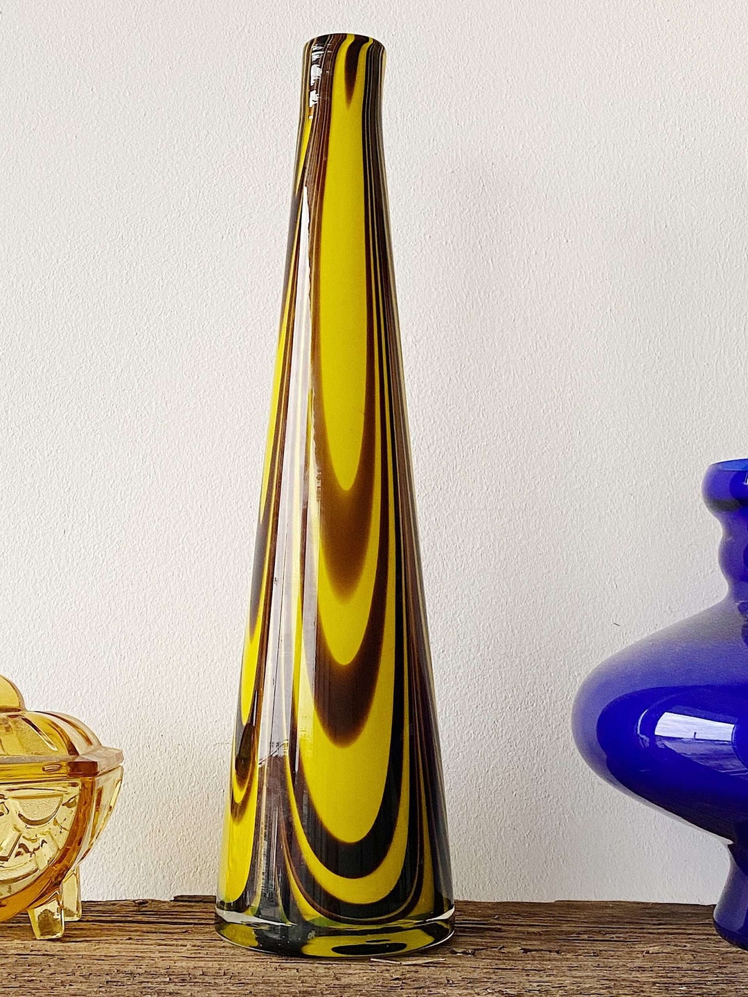 Vintage Mid Century 70s Art Glass Minimalist Vase From MAKORA KROSNO - Etsy