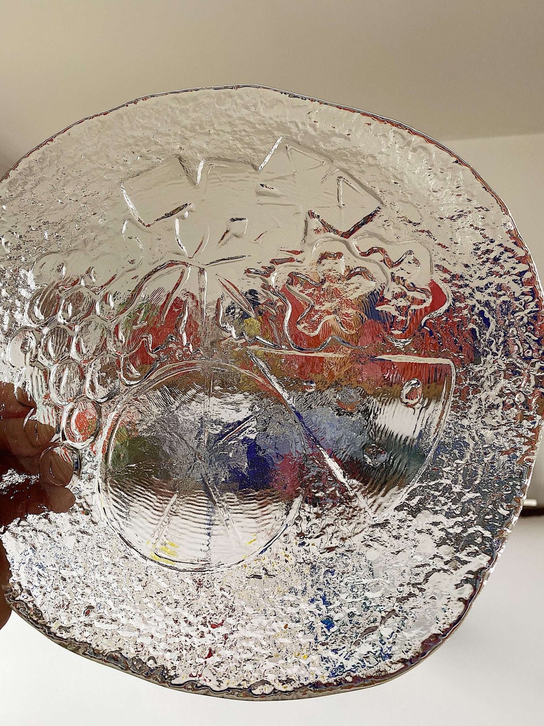 PUKEBERG Vintage Mid Century 70s Art Glass Cheese Serving Platter by ...