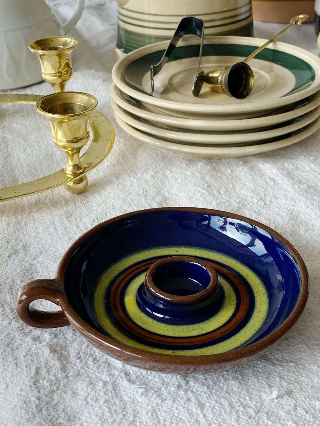 Vintage Mid Century 70s Studio Pottery Ceramic Candle Holder - Etsy