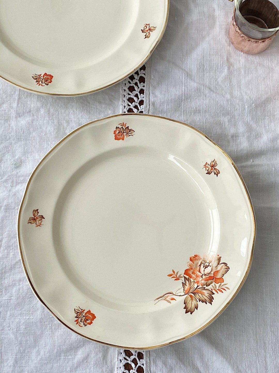 Set of 2 Vintage 1940s Porcelain Plate From GUSTAVSBERG Sweden / 21,5 ...