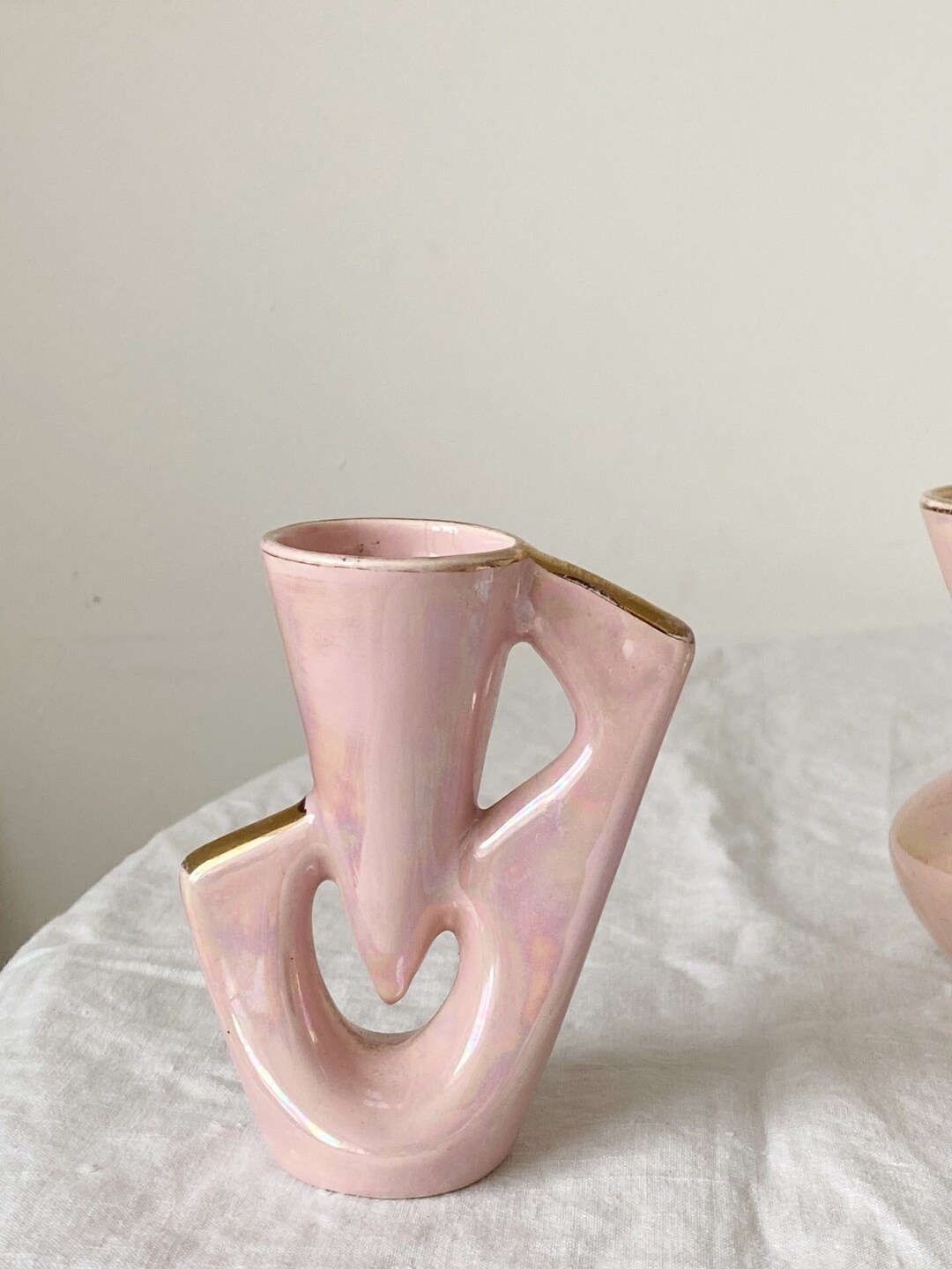 Small Antique Art Deco 1930s Pink Nacre Ceramic Vase Made England - Etsy