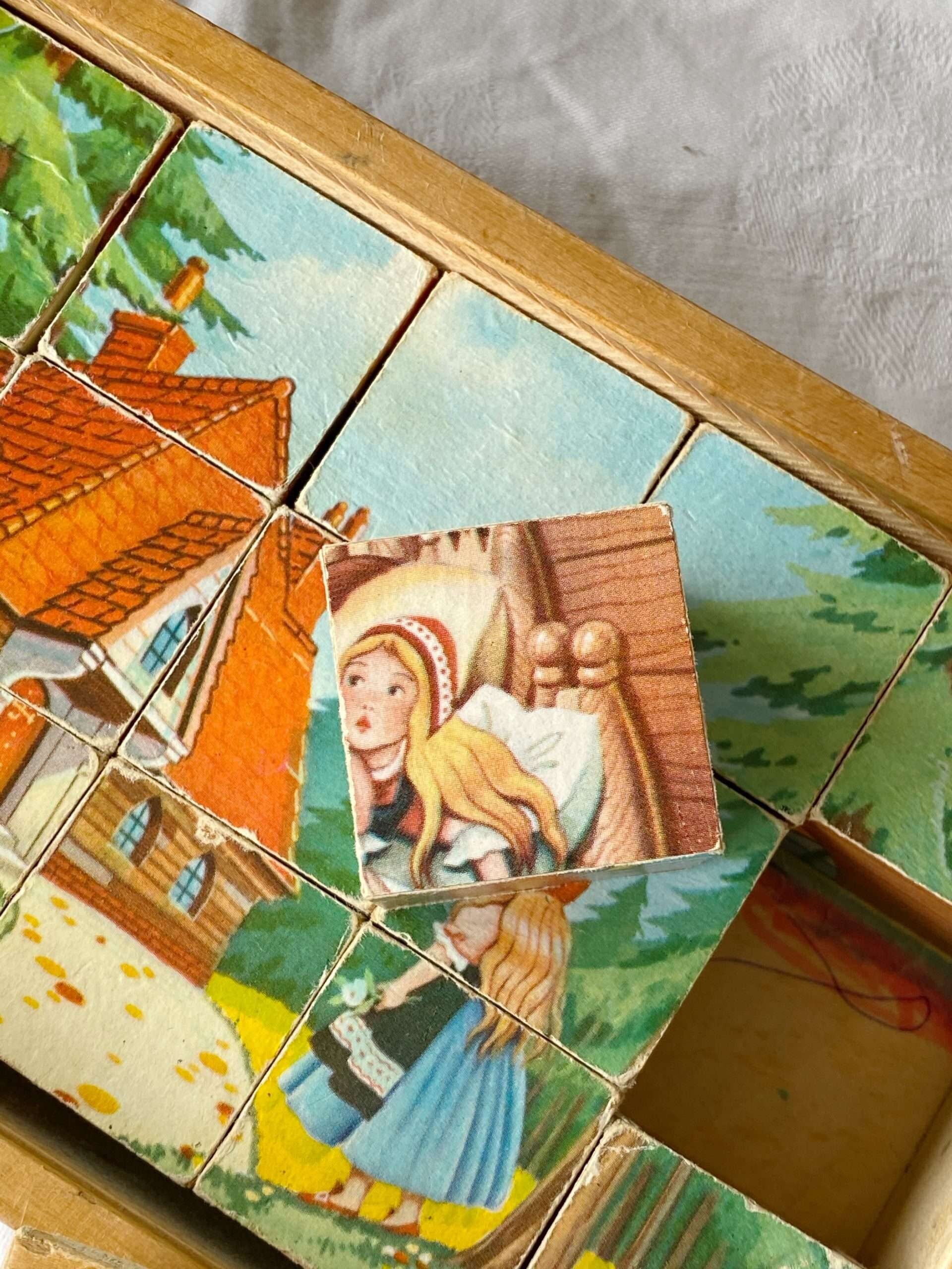 Vintage 60s 'three Bears' Wooden Picture Blocks From GOLDILOCKS - Etsy