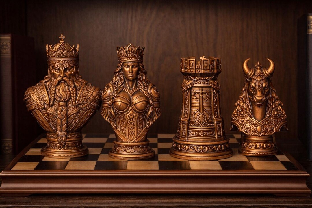 Medieval Viking Chess Set | Viking Chess Pieces | Norse Mythology Decor ...