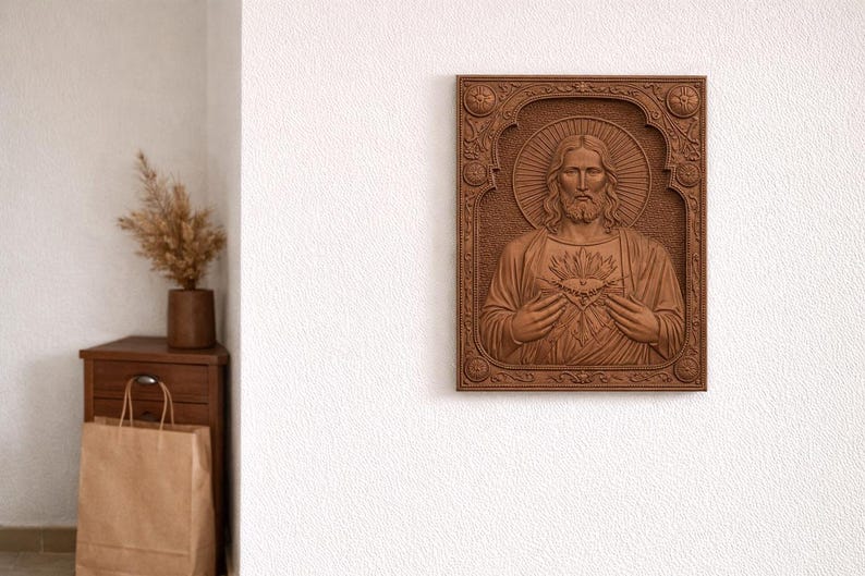 Sacred Heart of Jesus – Catholic Icon | PLA 3D Printed Wall Art ...