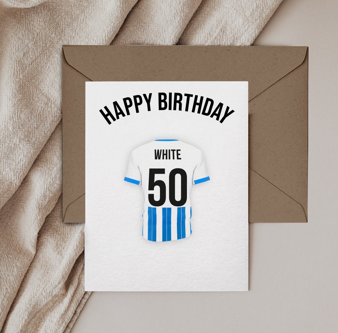 Brighton Football Shirt Birthday Card multiple Card Sizes Available - Etsy
