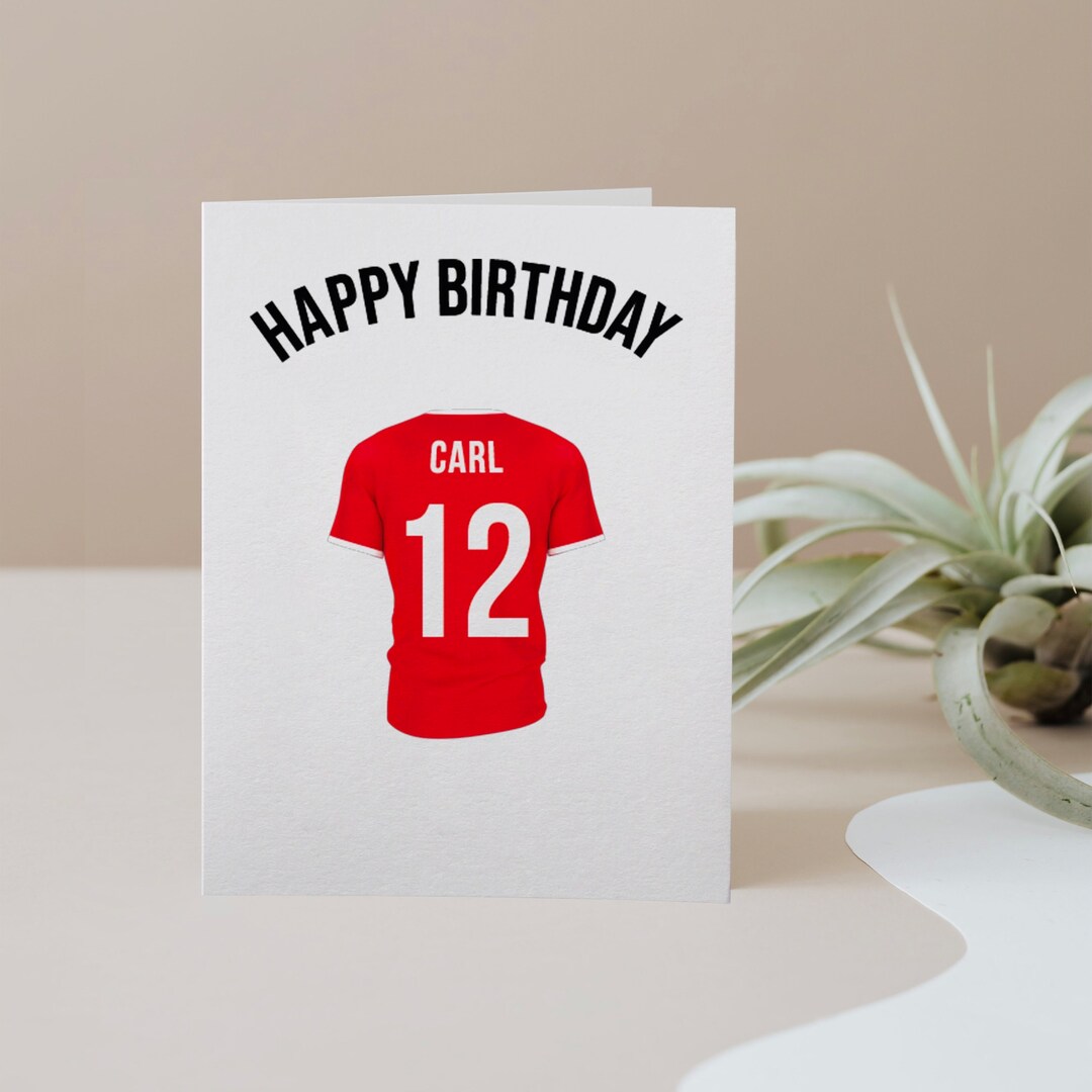 Liverpool Football Shirt Birthday Card multiple Card Sizes Available - Etsy