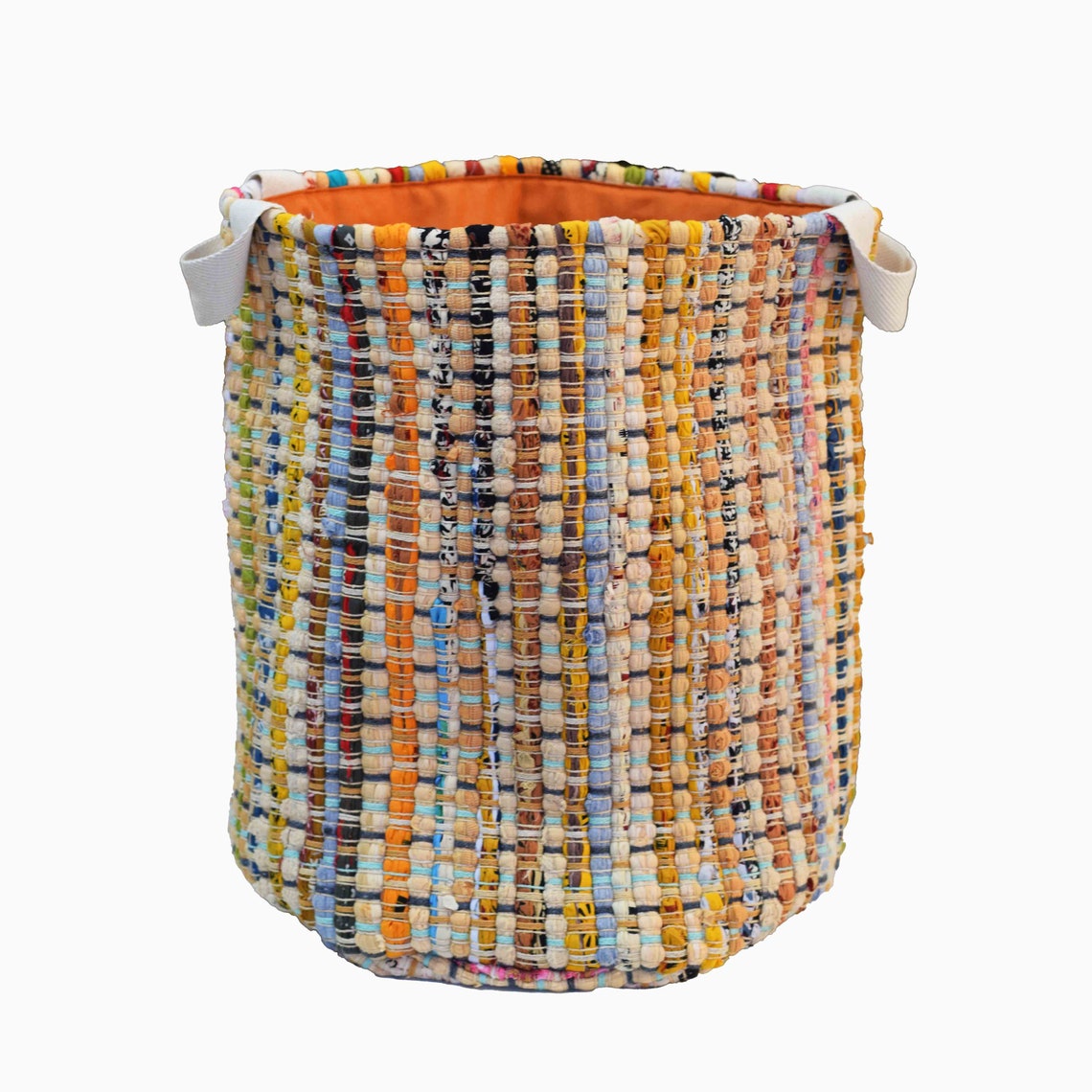 Basket Kourelou Terracotta Ragrug R35x40cm With Handles - Etsy