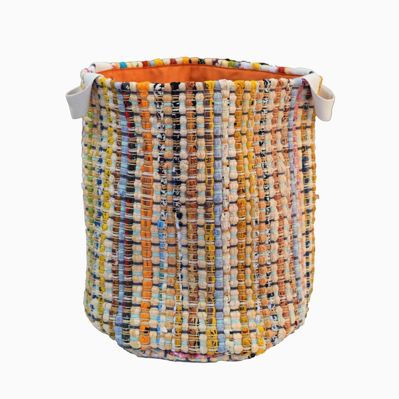 Basket Kourelou Terracotta Ragrug R35x40cm With Handles - Etsy