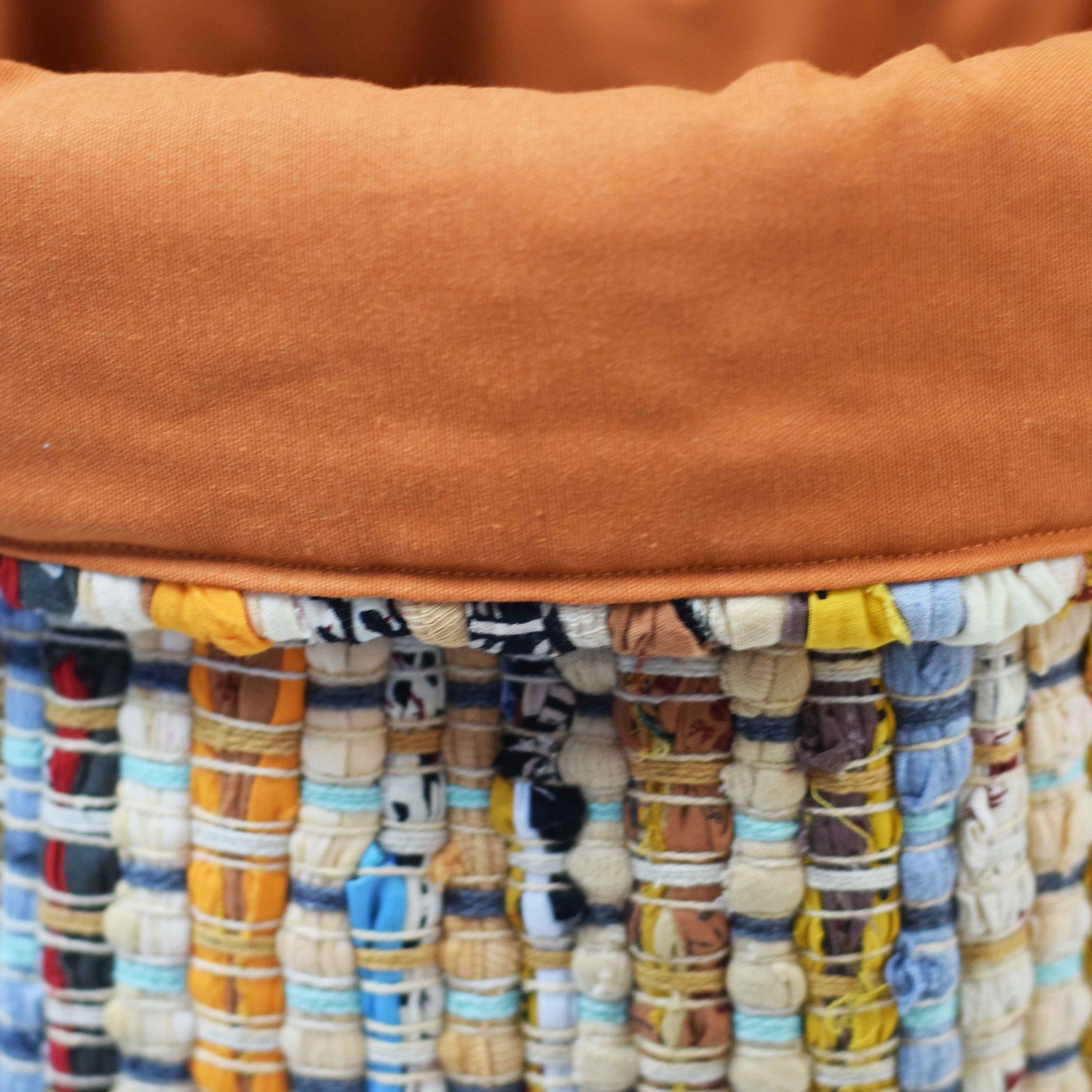 Basket Kourelou Terracotta Ragrug R35x40cm With Handles - Etsy