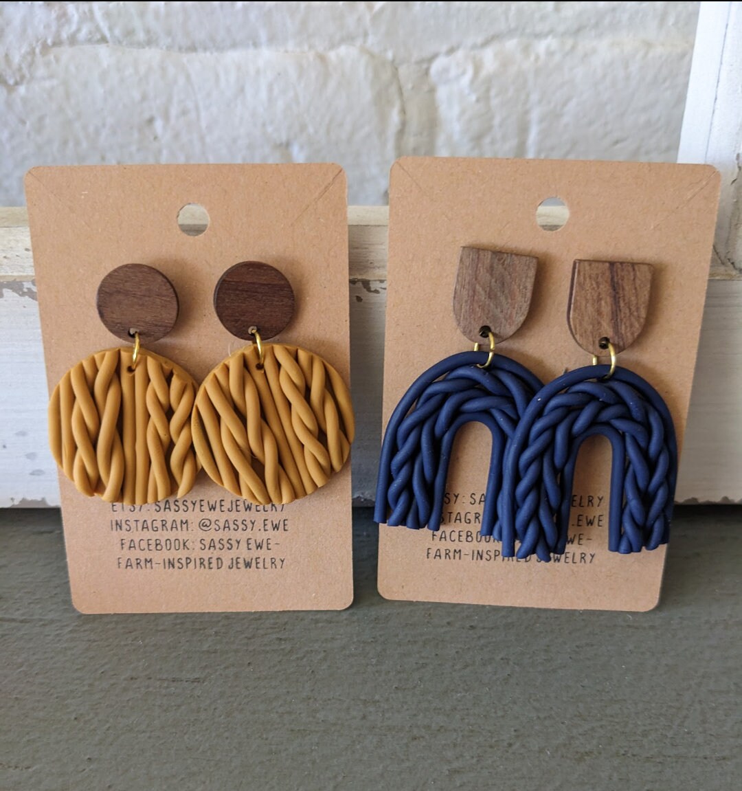 Cable Knit Polymer Clay Earrings Sweater Earrings Sweater Weather Fall ...