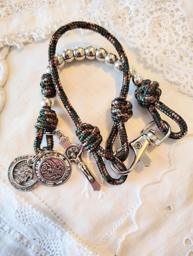 Military Paracord Rosary Tenner Catholic Prayer Beads Tactical Combat ...
