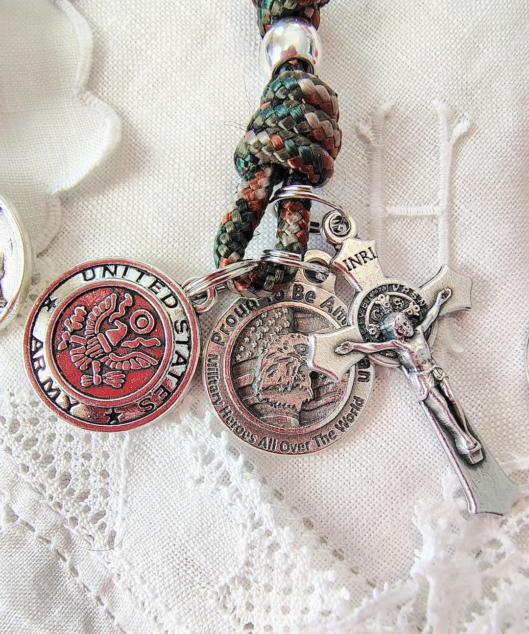 Military Paracord Rosary Tenner Catholic Prayer Beads Tactical Combat ...