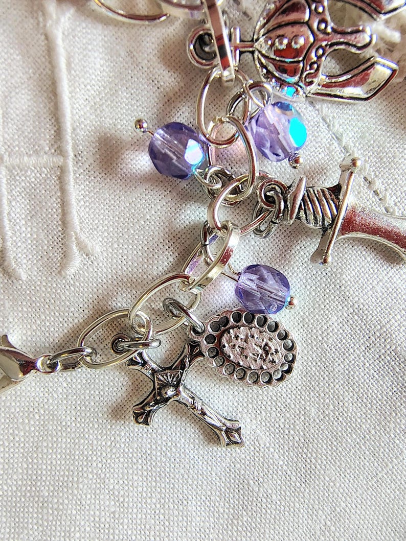 Catholic Charm Bracelet Armor God Jewelry Gift for Her Faith Protection ...