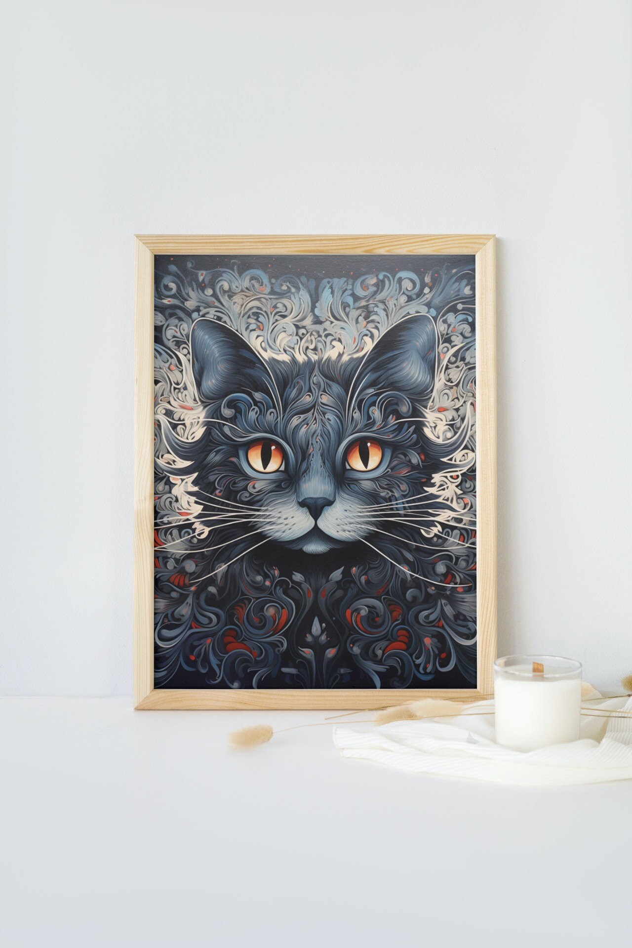 Mystic Feline Essence Cat Printable Wall Art - Etsy