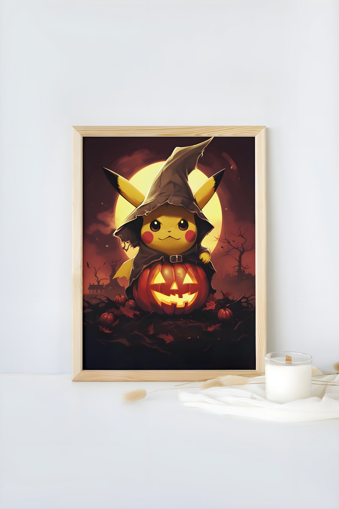 Spooky Pikachu Halloween Printable Wall Art - Etsy