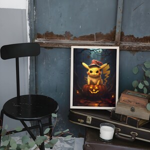 Spooky Pikachu Halloween Printable Wall Art - Etsy