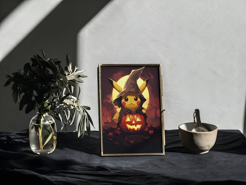 Spooky Pikachu Halloween Printable Wall Art - Etsy