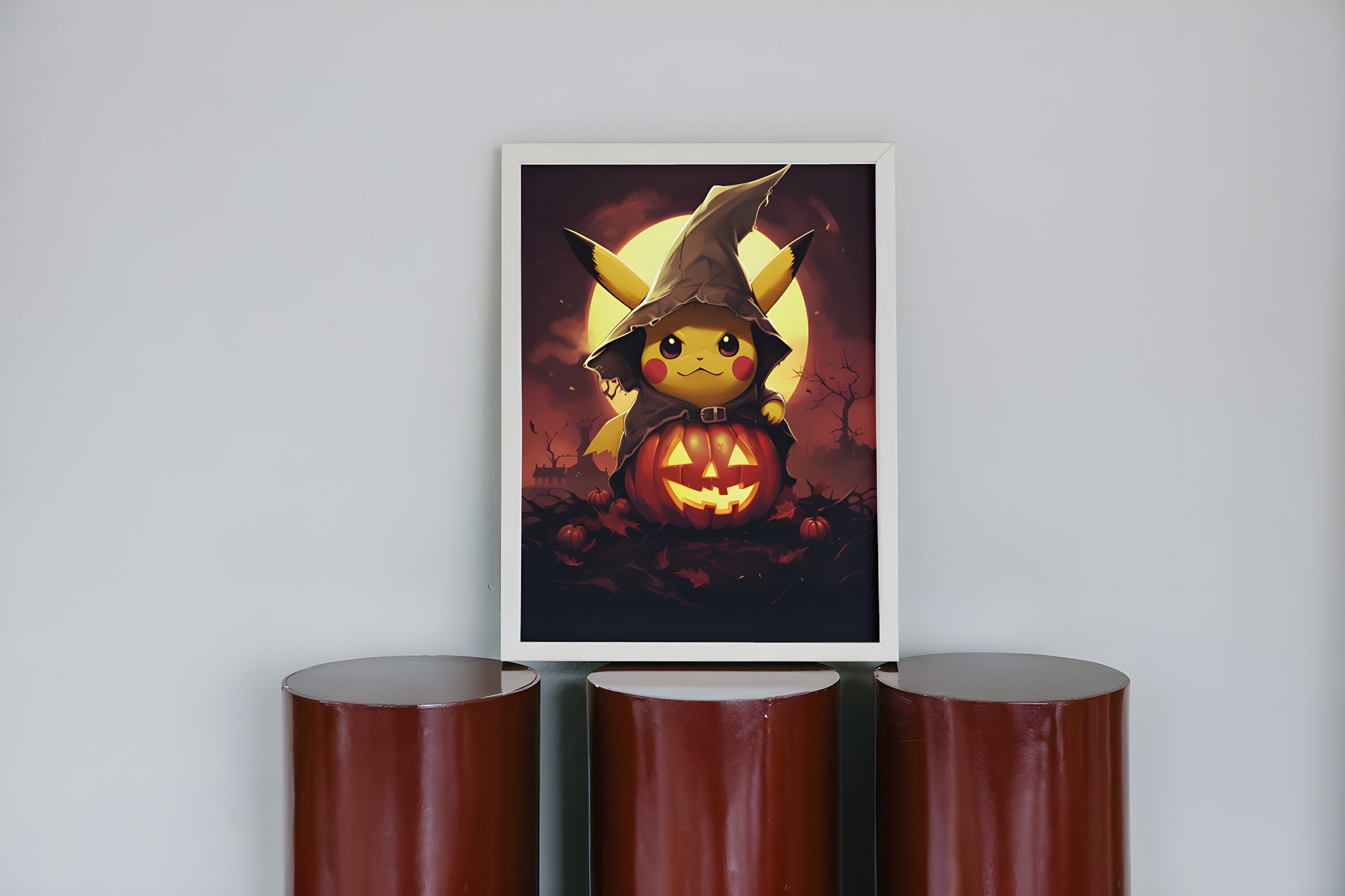 Spooky Pikachu Halloween Printable Wall Art - Etsy