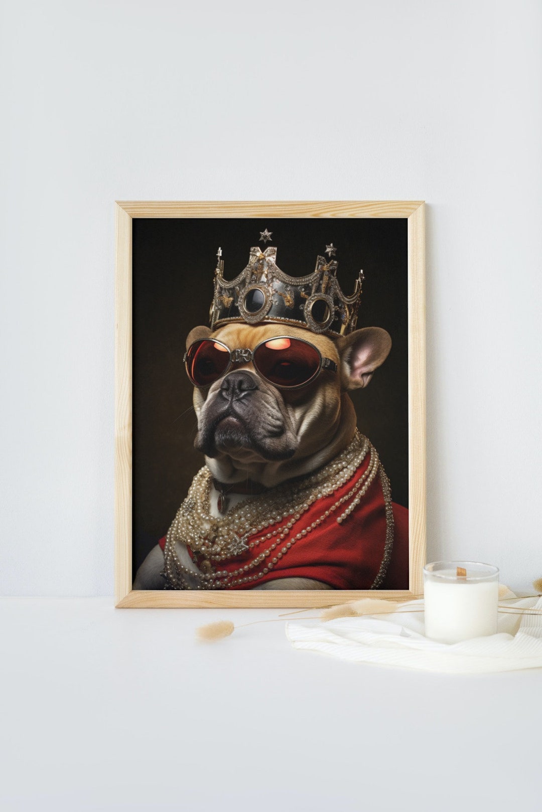 Majestic Monarch: Dog King Printable Wall Art, Digital Product ...