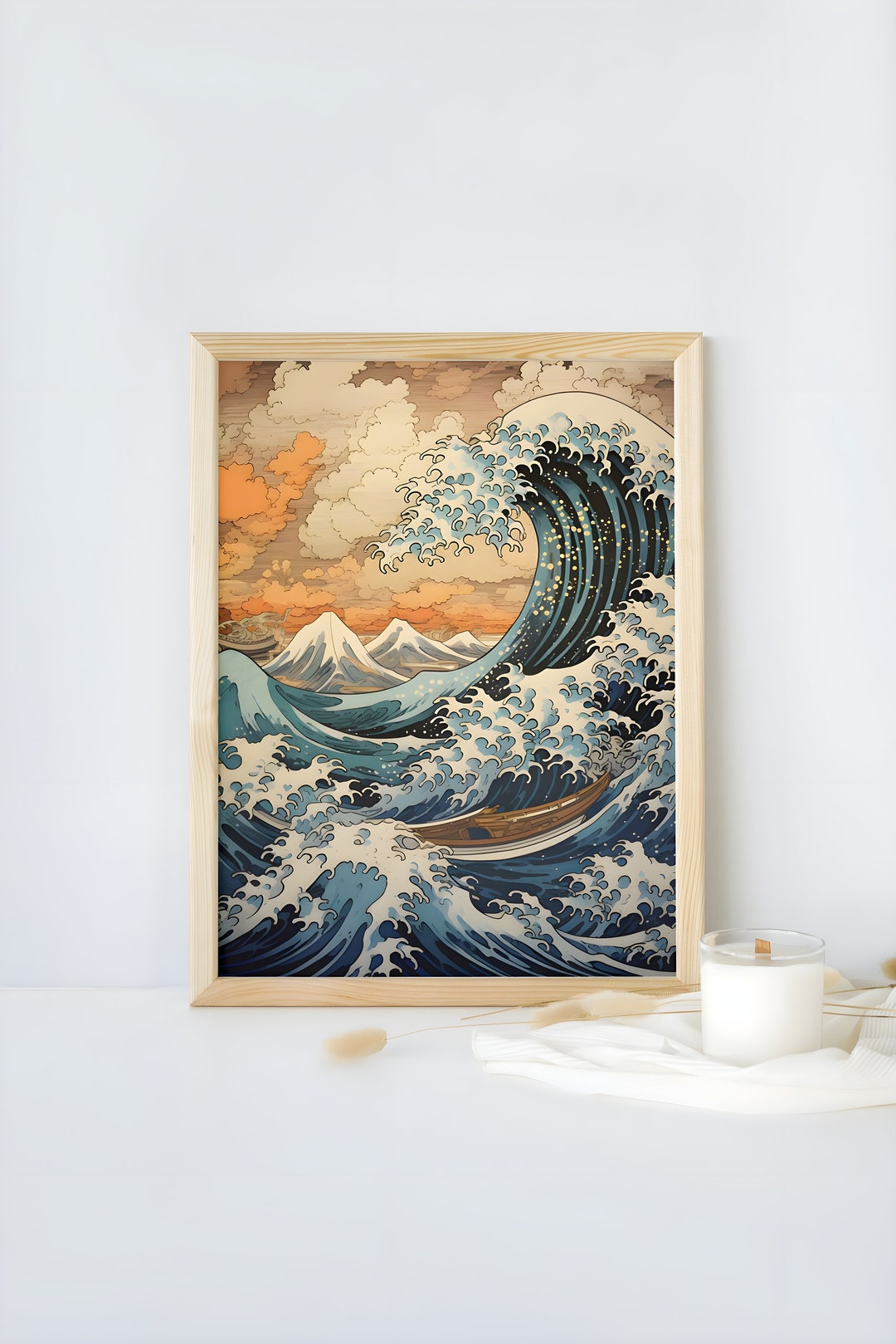 Kanagawa Oki Nami Ura the Great Wave Reimagined Printable Wall Art - Etsy