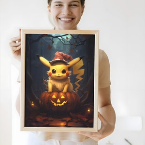 Spooky Pikachu Halloween Printable Wall Art - Etsy