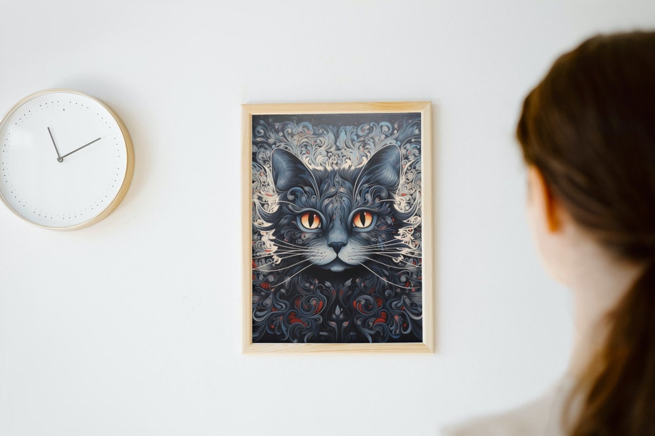 Mystic Feline Essence Cat Printable Wall Art - Etsy