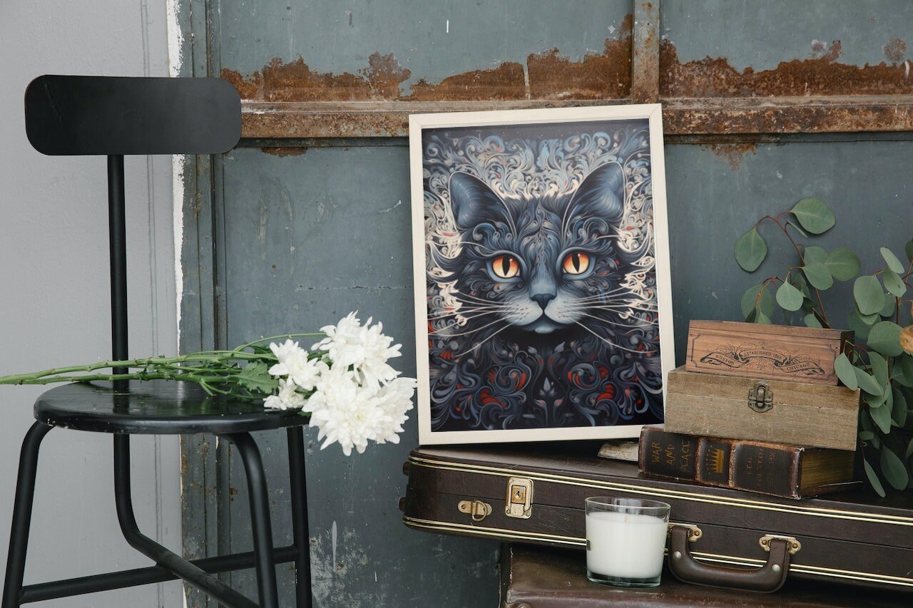 Mystic Feline Essence Cat Printable Wall Art Digital - Etsy