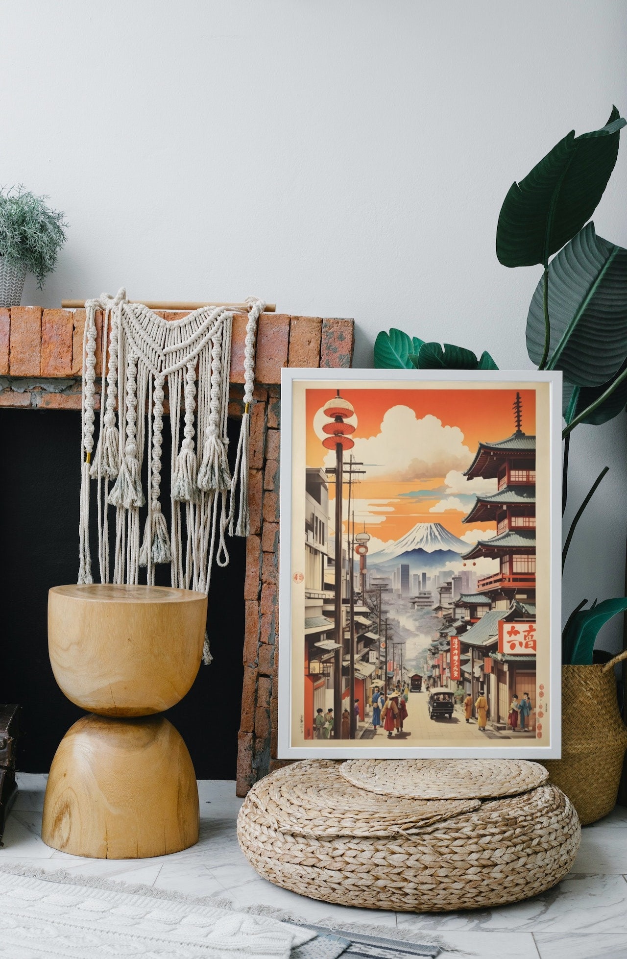 Vintage Japanese City Poster, Printable Wall Art, Digital Product ...