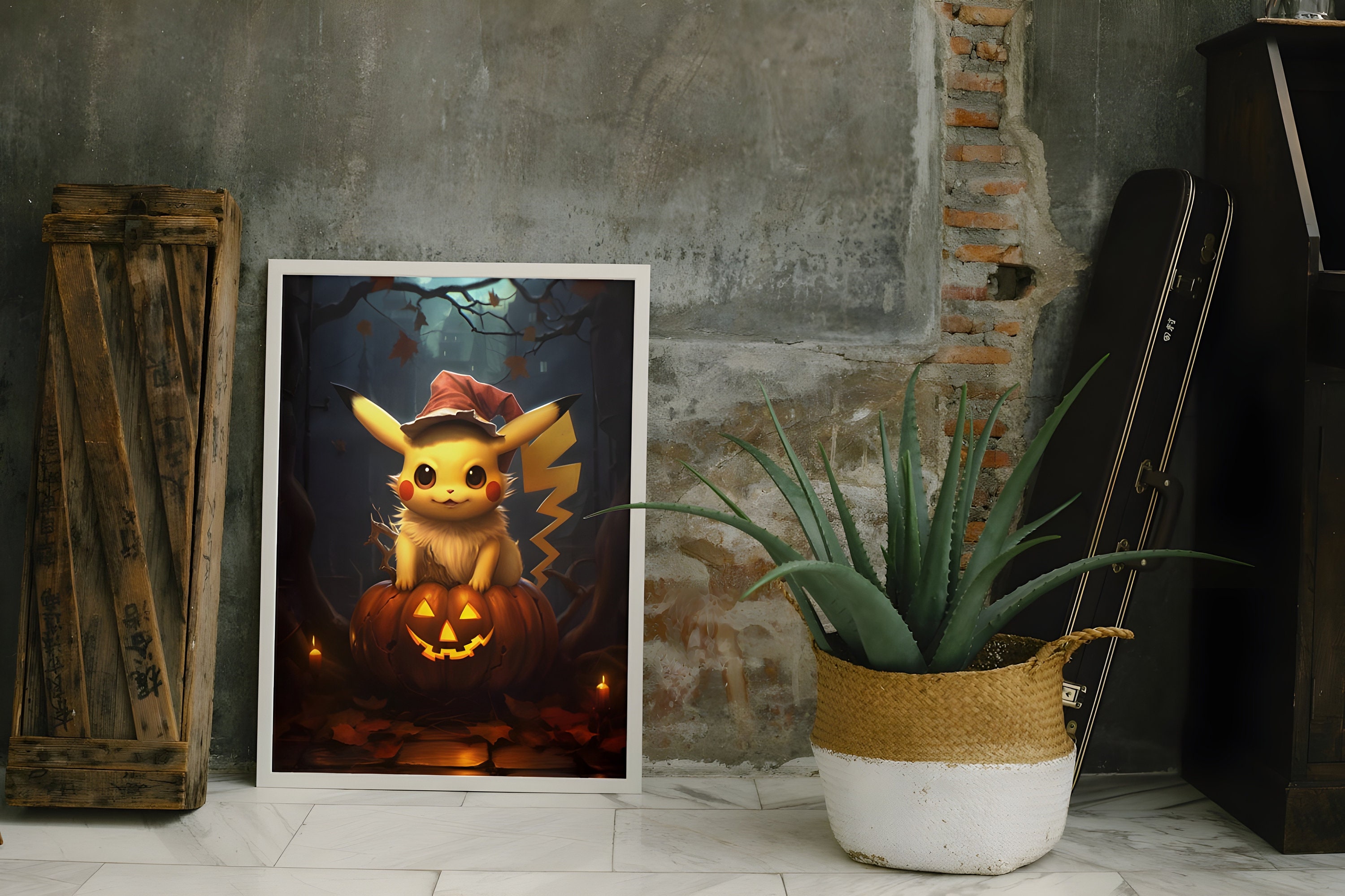 Spooky Pikachu Halloween Printable Wall Art - Etsy