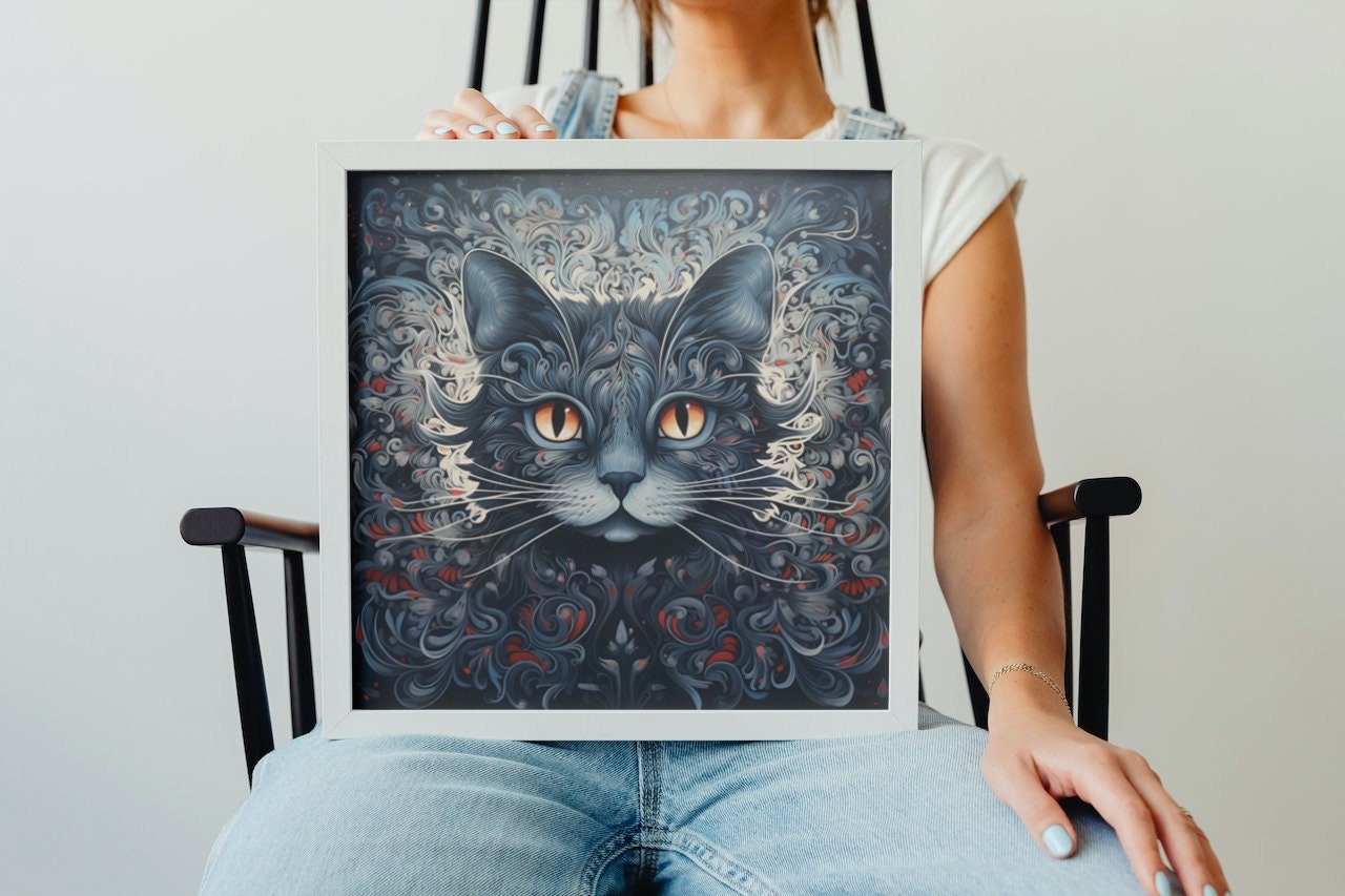 Mystic Feline Essence Cat Printable Wall Art - Etsy