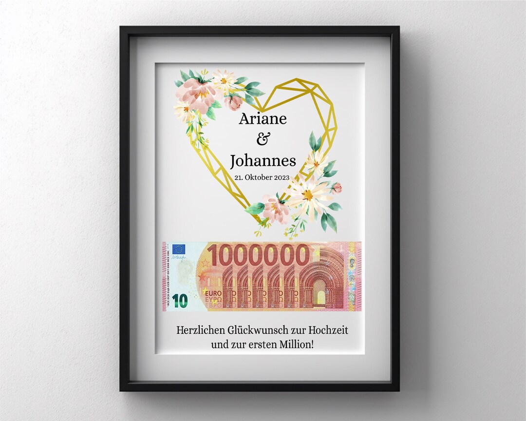 Personalized Wedding Cash Gift for the Bride and Groom First Million I ...