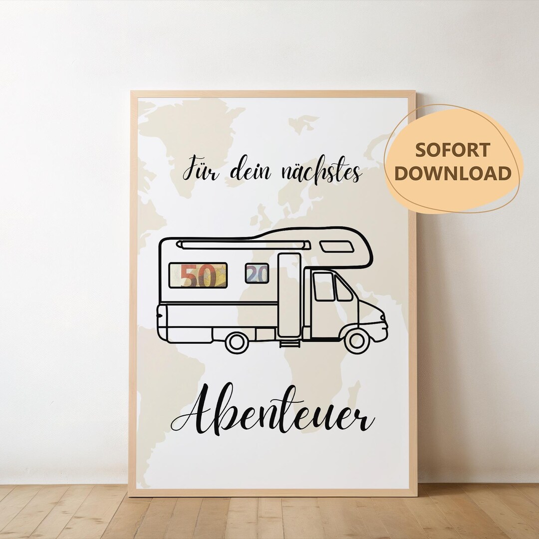 Caravan Gift | Cash Gift for Campers | Last-minute Cash Gift for Travel ...